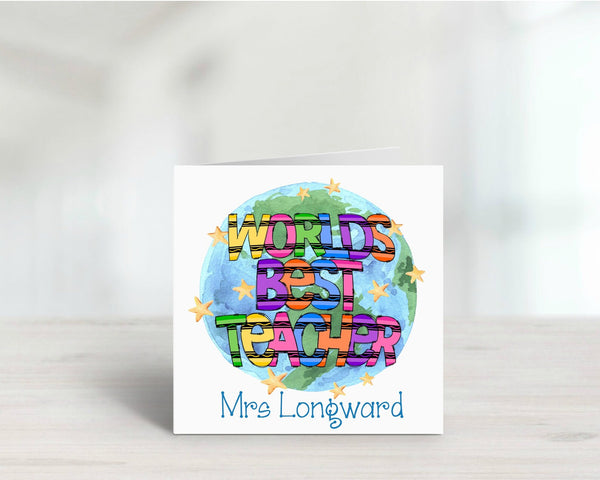 Worlds Best Teacher Card – LabellingwithloveGB